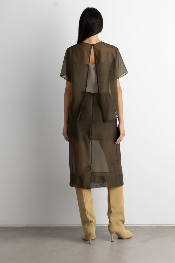 Organza Sheer Back Slit Top | OAK + FORT
