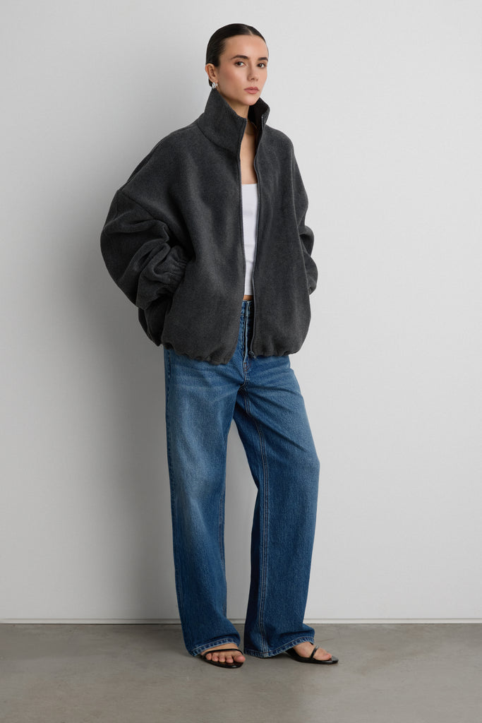 Oversized Funnel Neck Fleece Jacket | OAK + FORT