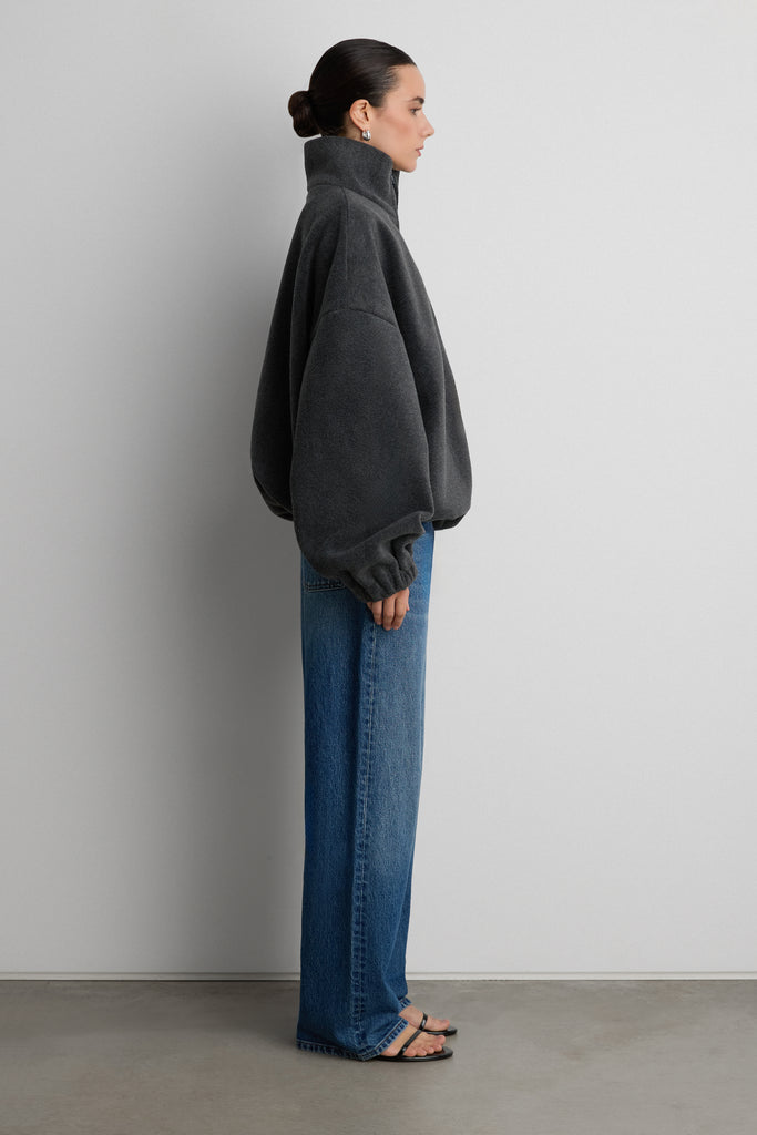 Oversized Funnel Neck Fleece Jacket | OAK + FORT