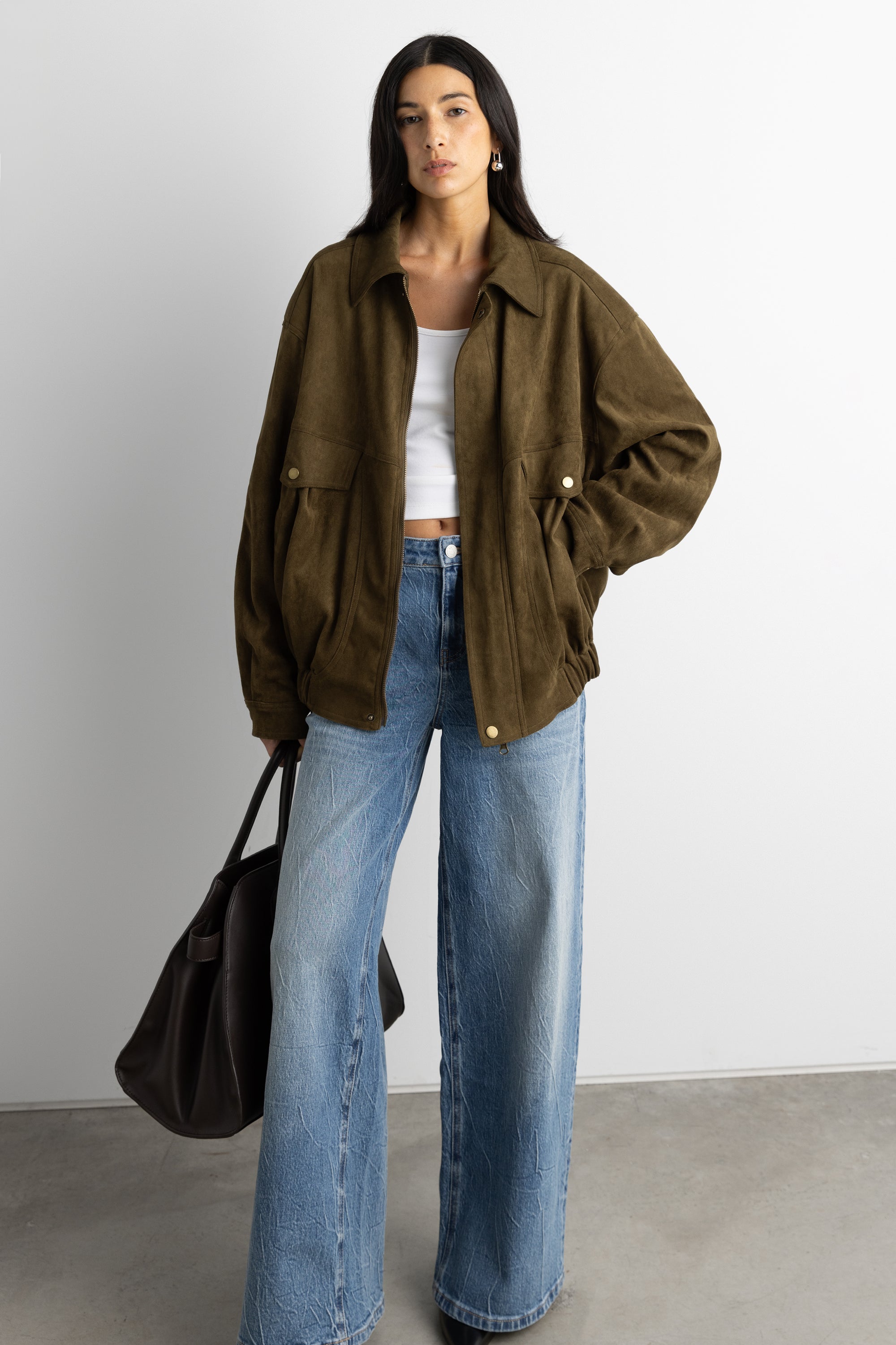 Creased Effect Wide Leg Jean | OAK + FORT