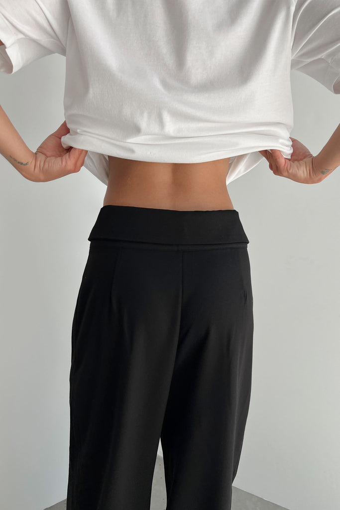 Fold-Over Waist Wide Leg Pant | OAK + FORT