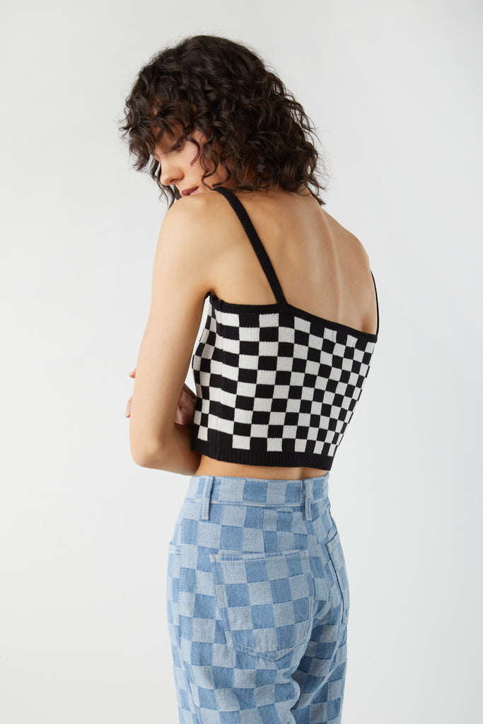 Checkered Cropped Tank | OAK + FORT
